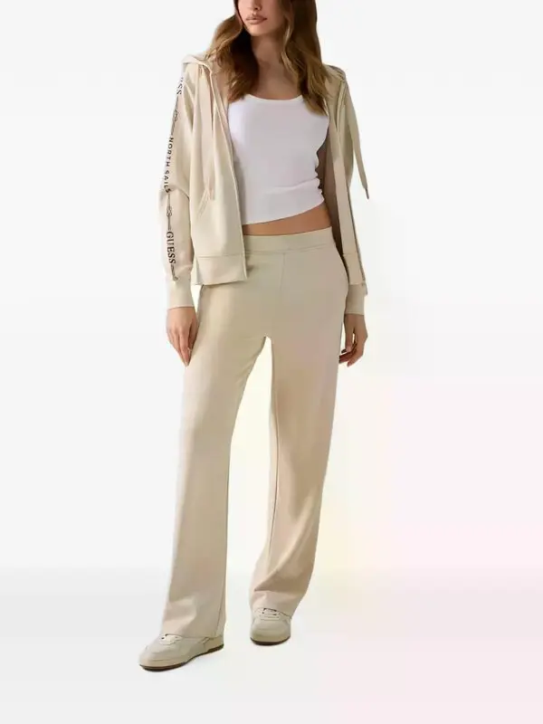 Guess Logo-tape Zip-up Hoodie - Neutrals