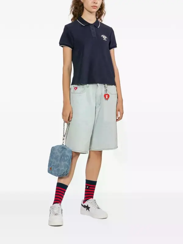AAPE BY *A BATHING APE Apee™ A Bathing Ape® Logo Print Cropped T-shirt - Blue