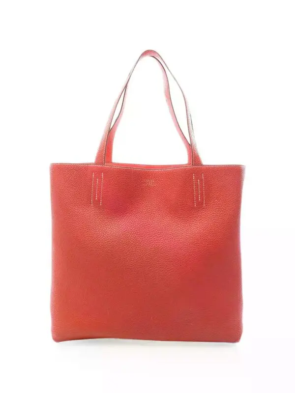 Hermès Double Sens 45 Leather Tote Bag - Orange