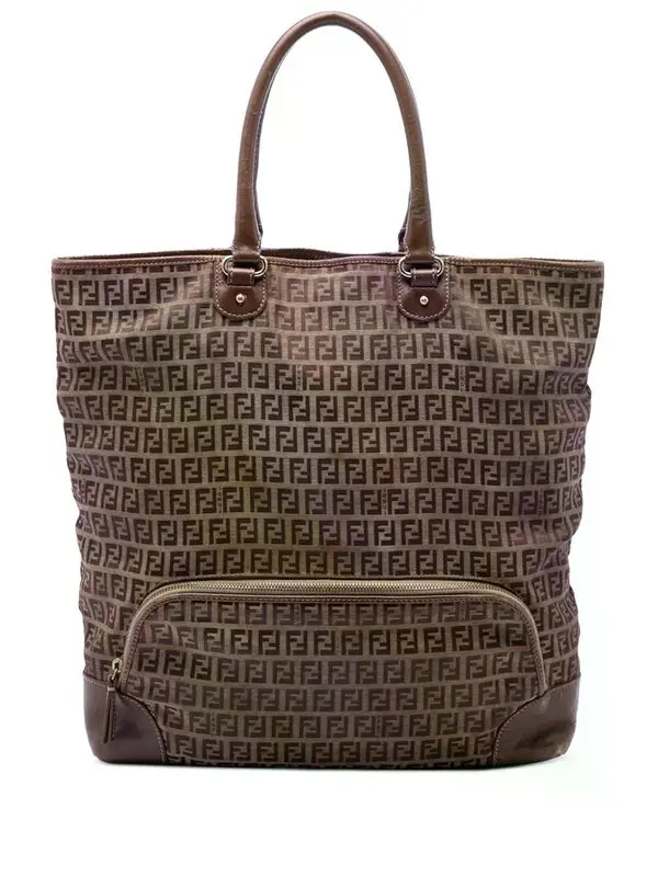 Fendi Zucchino Canvas Chef Shopping Tote Bag - Brown