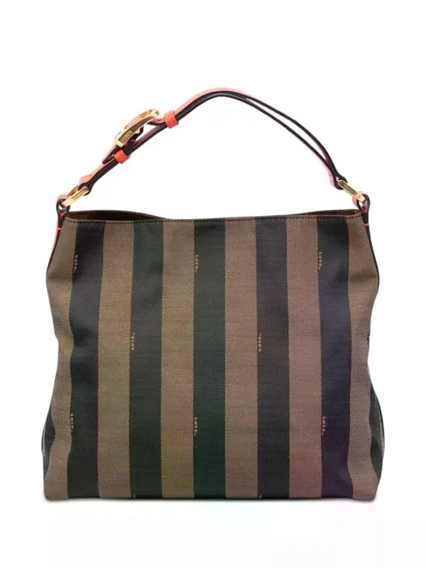 Fendi 2010-2026 Pequin Canvas Shoulder Bag