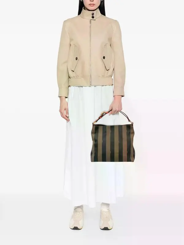 Fendi 2010-2026 Pequin Canvas Shoulder Bag