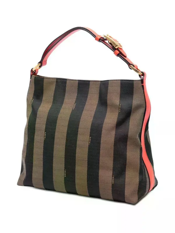 Fendi 2010-2026 Pequin Canvas Shoulder Bag