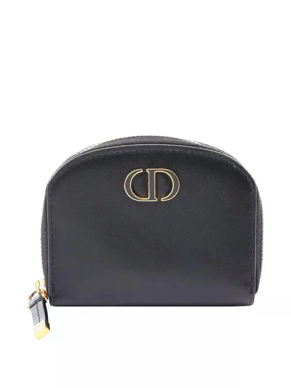 Dior 2000-2026 Leather 30 Montaigne Coin Pouch - Black