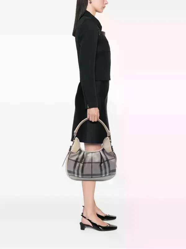 Burberry Coated Canvas Brooklyn Hobo Bag - Grey