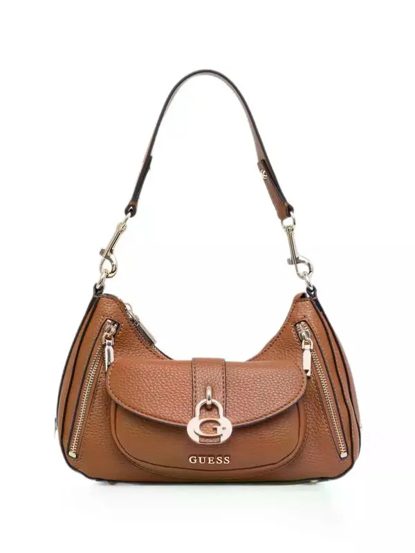 Guess Jessa Logo-plaque Shoulder Bag - Brown