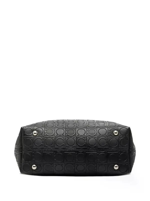 FERRAGAMO Gancini Embossed Leather Tote Bag