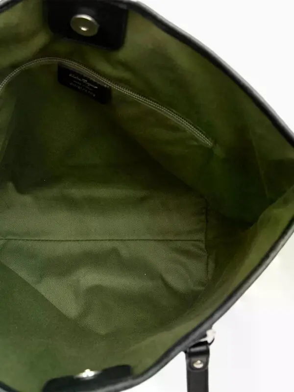 FERRAGAMO Gancini Embossed Leather Tote Bag