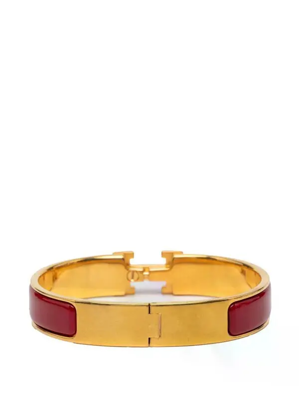 Hermès Narrow Enamel Clic H Bracelet Pm - Red