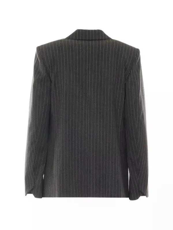 Zadig&Voltaire Pinstriped Embroidered-logo Blazer - Grey