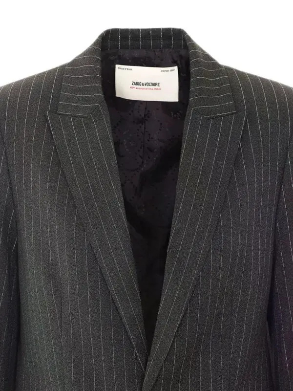 Zadig&Voltaire Pinstriped Embroidered-logo Blazer