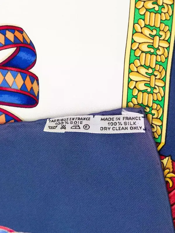 Hermès 1980-2000 Les Rubans Du Cheval Silk Scarf 90 Scarves - Blue