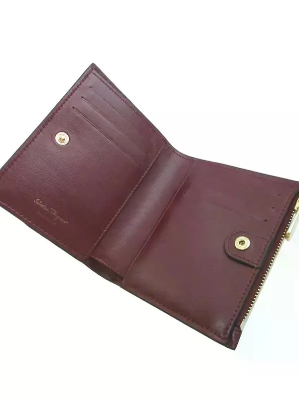 FERRAGAMO 2010-2026 Leather Vara Bow Bifold Wallet Small Wallets