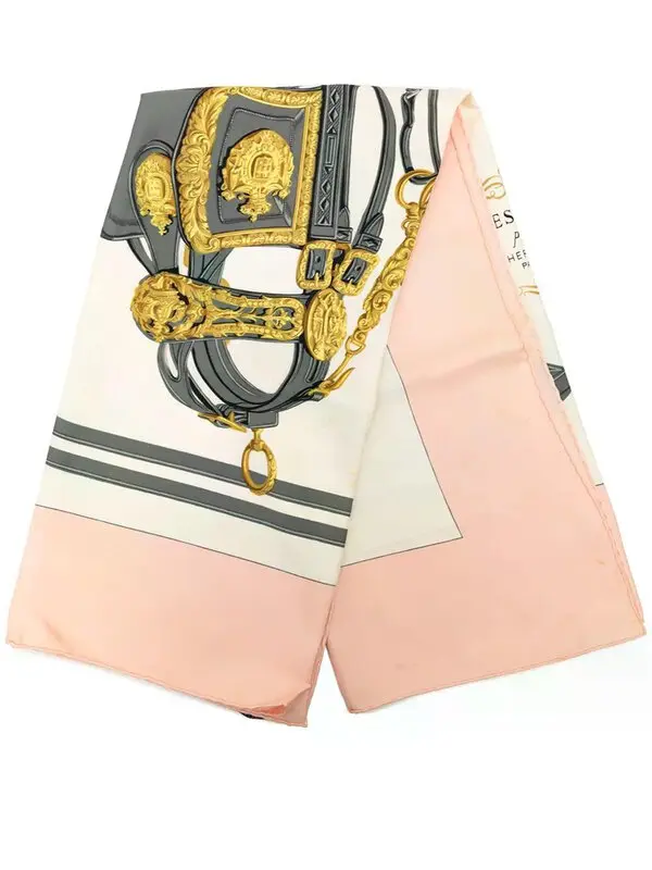 Hermès 1990-2000 Brides De Gala Silk Scarf 90 Scarves - Pink