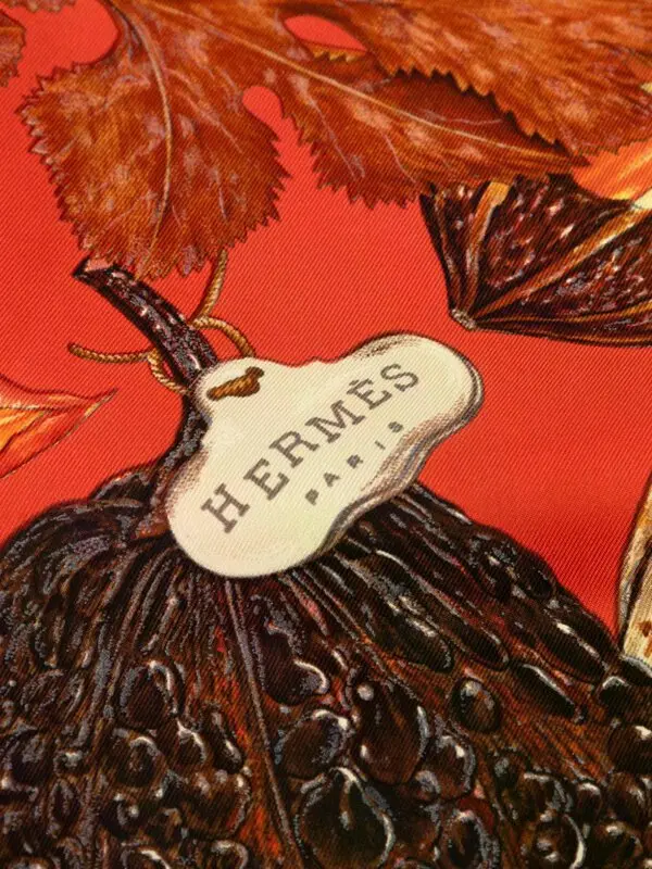 Hermès 1998 Citrouilles Et Coloquintes Silk Scarf 90 Scarves - Orange