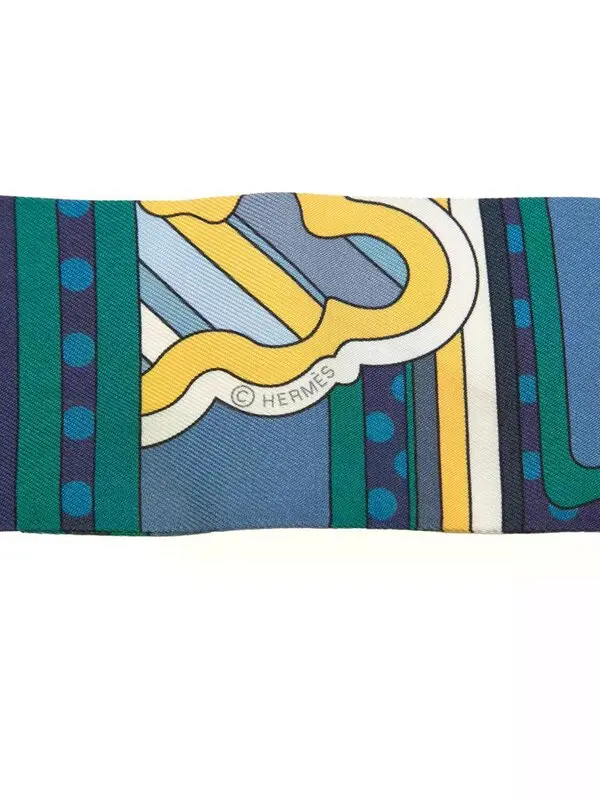 Hermès 2000-2026 Faubourg Rainbow Silk Twilly Scarf Scarves