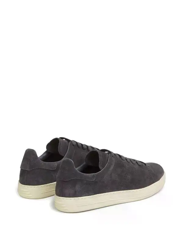 TOM FORD Perforated Logo Suede Sneakers - Grey