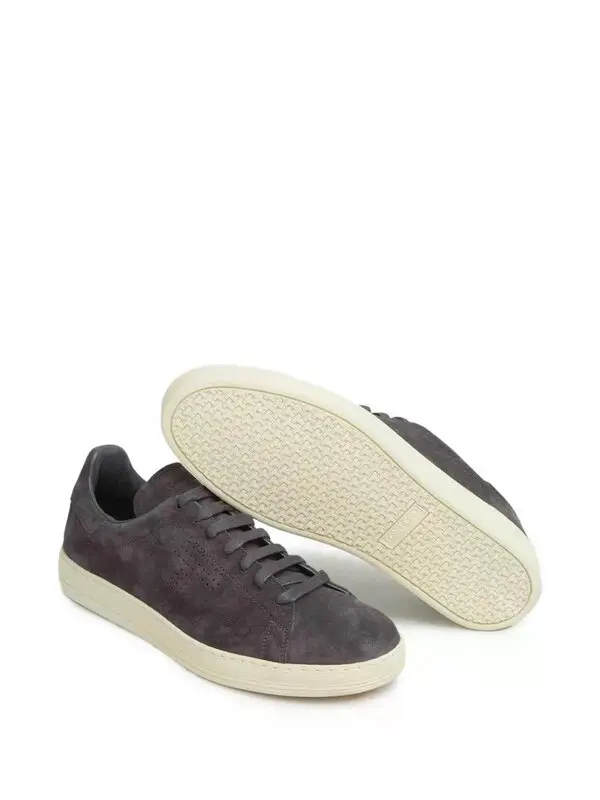 TOM FORD Perforated Logo Suede Sneakers - Grey
