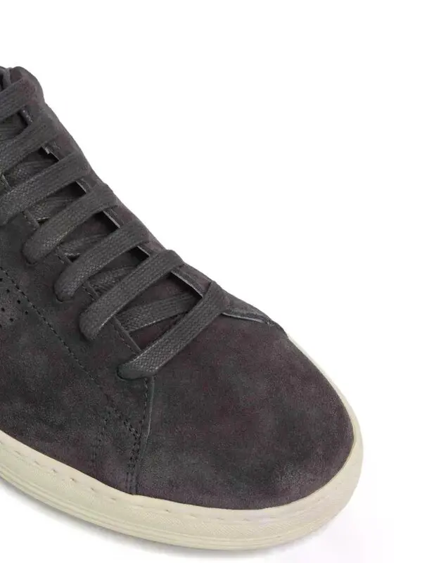 TOM FORD Perforated Logo Suede Sneakers - Grey