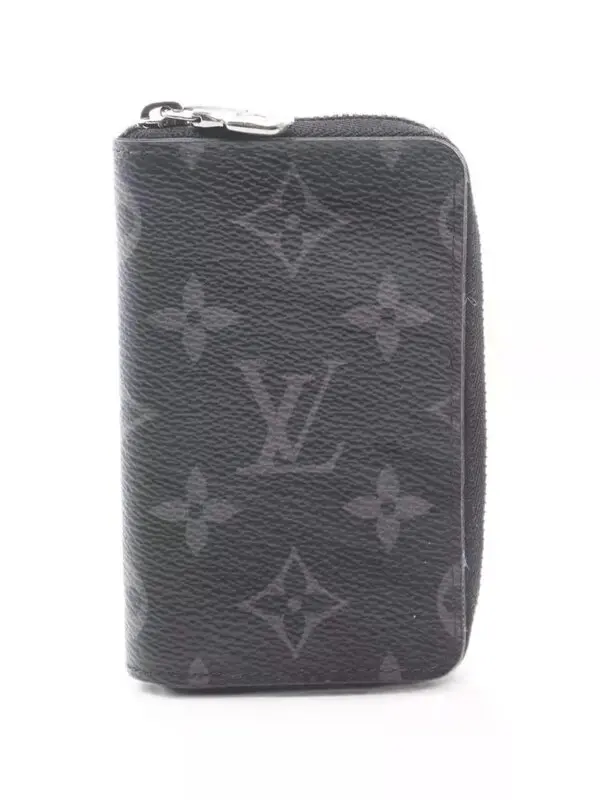 LOUIS VUITTON 2000s Monogram Eclipse Vertical Coin Purse - Grey