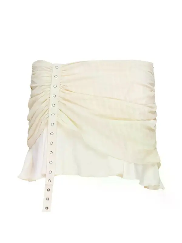 GLOWNY Ruched Detail Mini Skirt