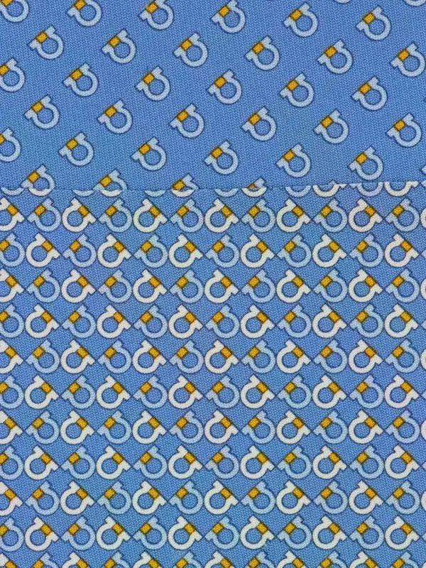 FERRAGAMO Gancini Square-print Silk Neck Tie