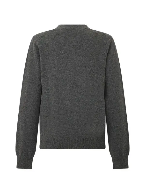 Play Comme Des Garcon V-neck Cardigan With Embroidered Heart