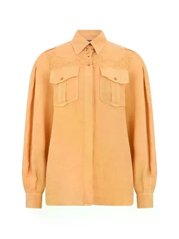 Alberta Ferretti Lace Detail Shirt - Orange