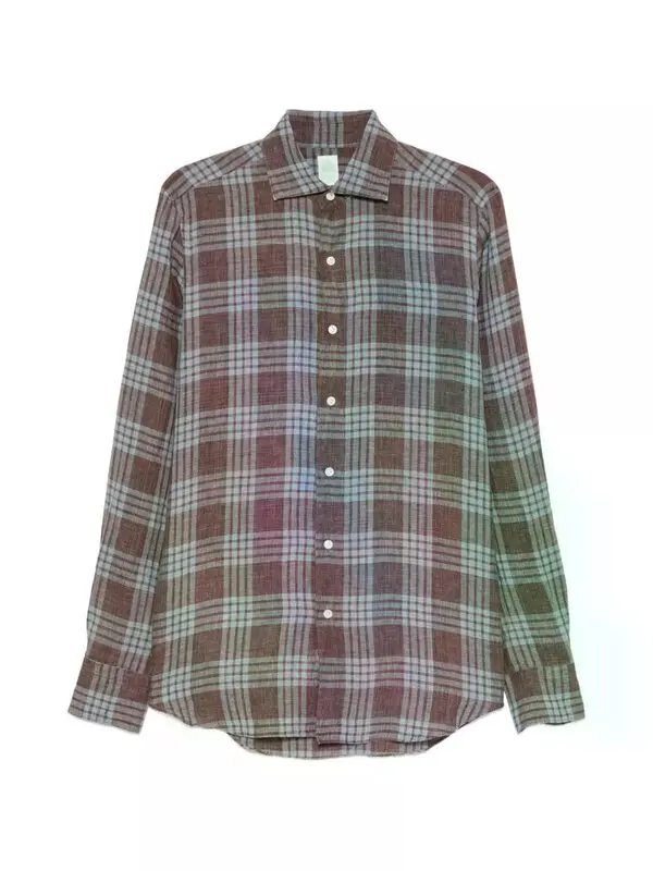 FINAMORE 1925 Checked Long-sleeve Shirt - Brown