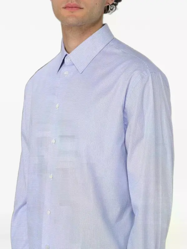 Emporio Armani Micro-checked Cotton Shirt