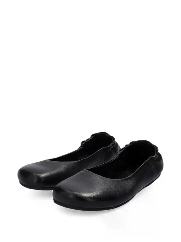 GROUNDIES Elasticated Leather Ballet Flats