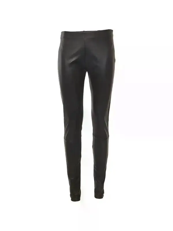 MAISON MARGIELA Leather Paneled Knit Trousers - Black