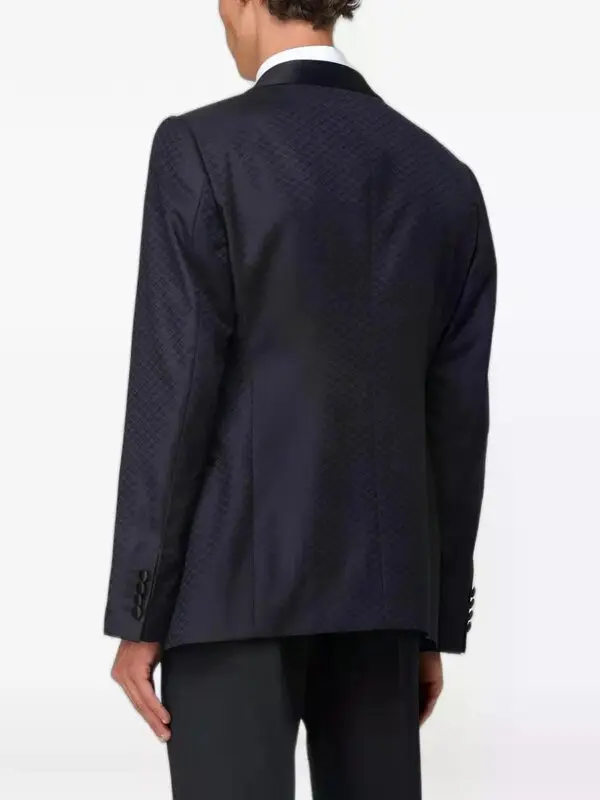 Emporio Armani Jacquard-pattern Shawl-lapel Blazer