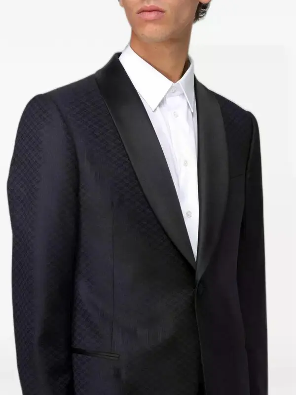Emporio Armani Jacquard-pattern Shawl-lapel Blazer