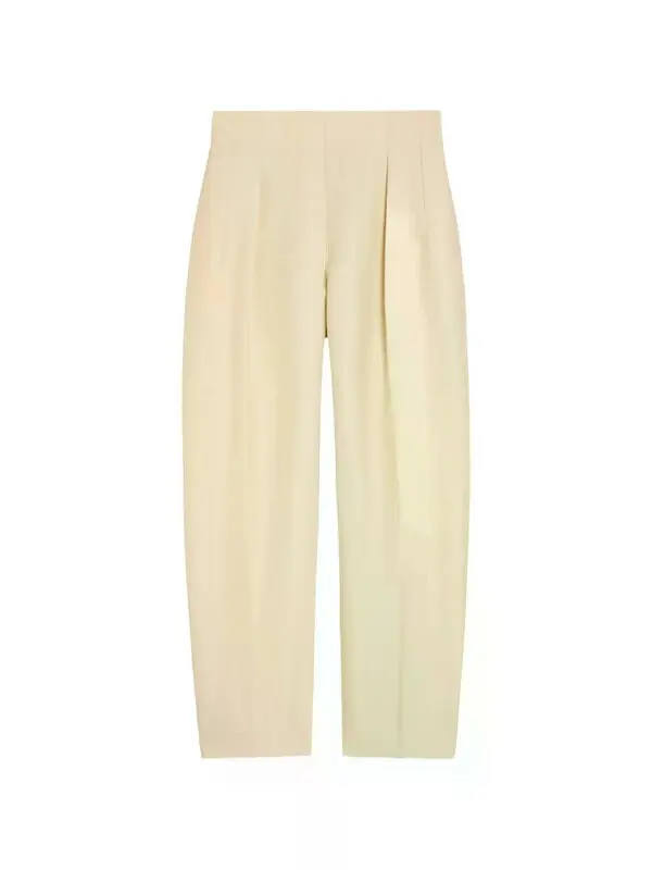 Khaite Somera Pleated Pressed-crease Trousers - Neutrals