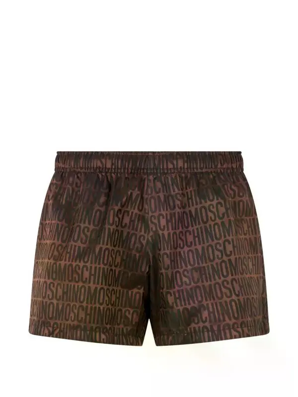 Moschino Print Track Shorts - Brown