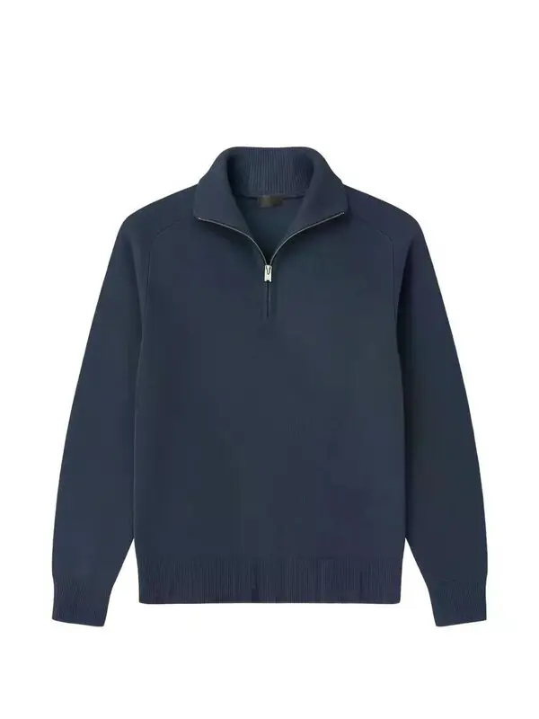 NILI LOTAN Nathaniel Quarter-zip Sweater - Blue