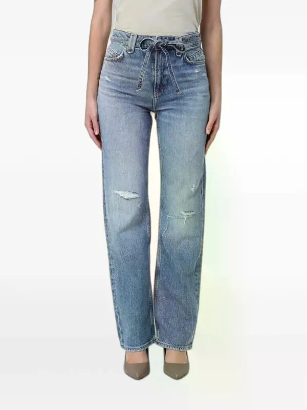BOSS Tie-waist Distressed Jeans - Blue
