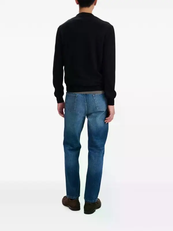 A.p.c. Logo-embroidered Long-sleeve Polo Shirt