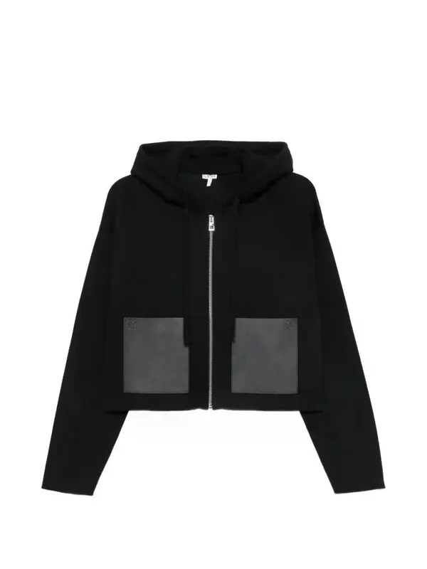 Loewe Zip-up Wool Hoodie - Black