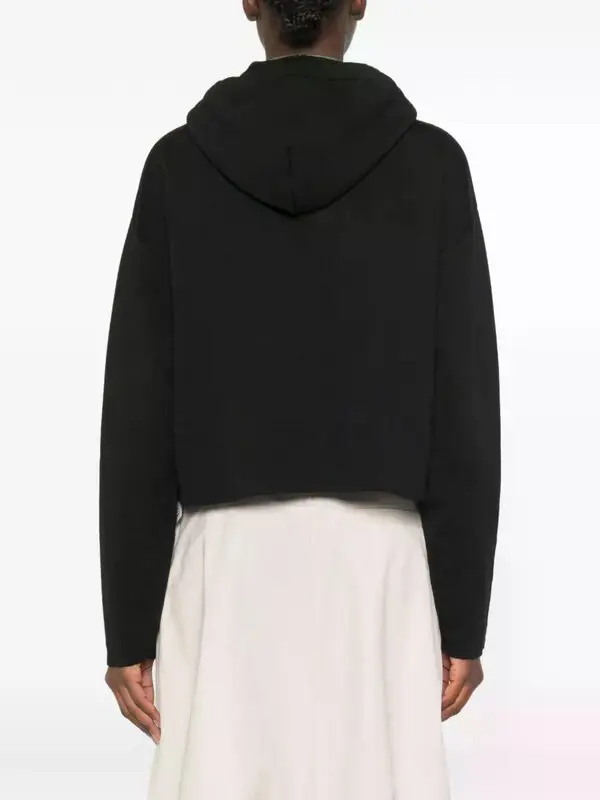 Loewe Wool Zip-up Hoodie - Black