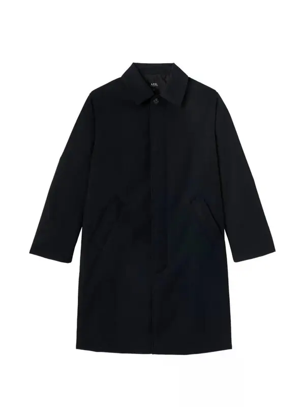 A.p.c. Single-breasted Mac Coat - Blue
