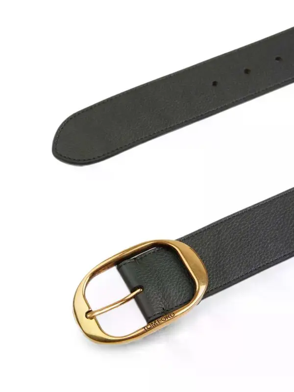 TOM FORD Grainy Leather Buckle Belt