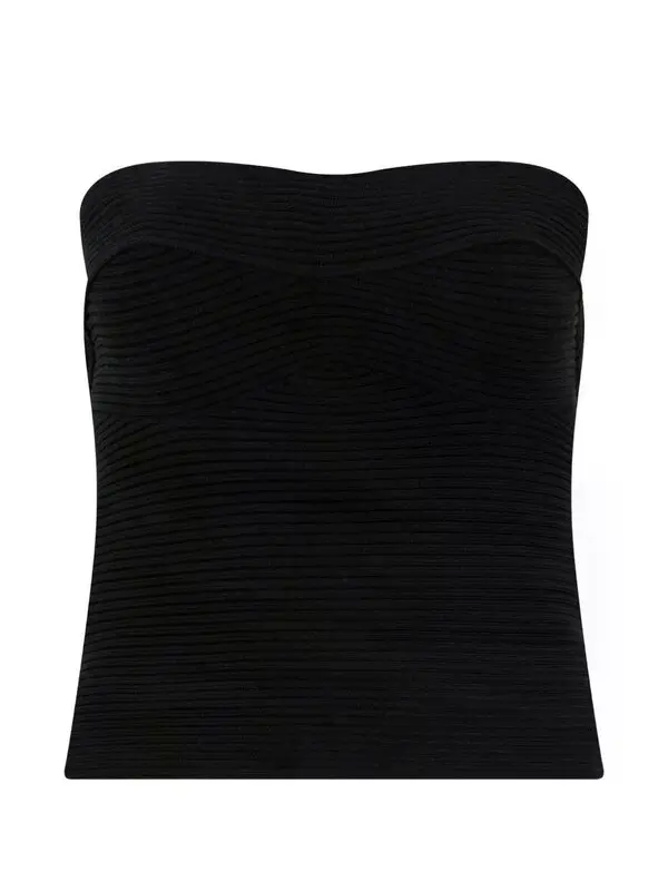 Alberta Ferretti Ribbed Knit Sweetheart Tube Top