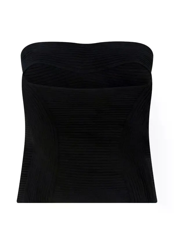 Alberta Ferretti Ribbed Knit Sweetheart Tube Top