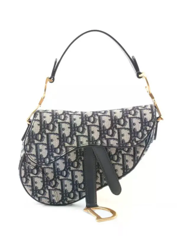 Dior Oblique Jacquard Saddle Handbag - Blue