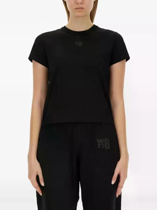 Alexander Wang Logo Print Cotton T-shirt - Black