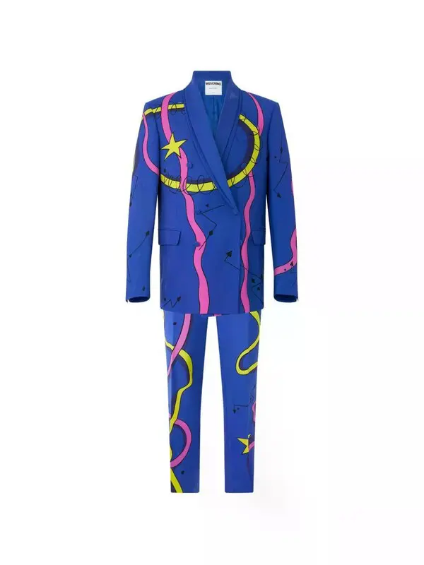 Moschino Graphic-pattern Virgin-wool Suit