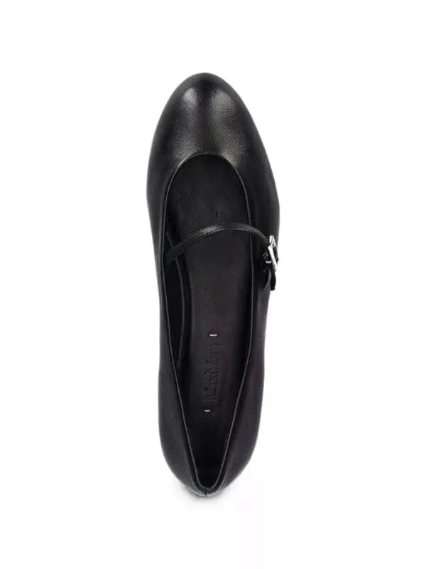 Max Mara Buckle-strap Leather Ballet Flats
