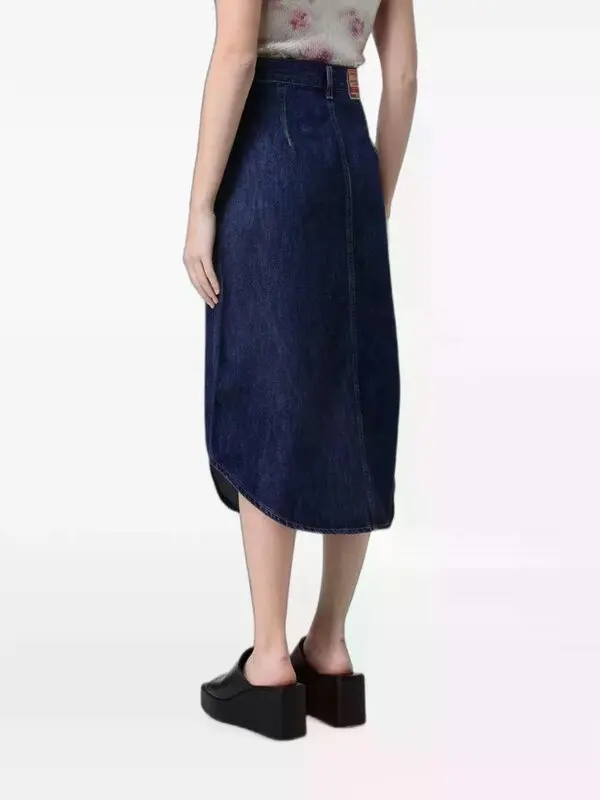 DIESEL® Button-up Curved-hem Midi Skirt